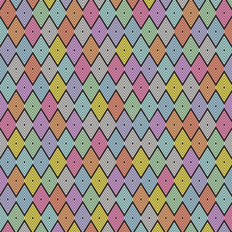 Colorful Parallelogram Horizontal Seamless Pattern Stock Vector ...