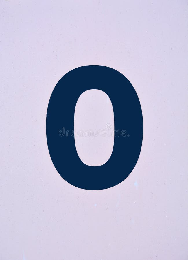 Dark Coloured Digit on Grey Ground, Showing the Number Zero Stock Photo ...