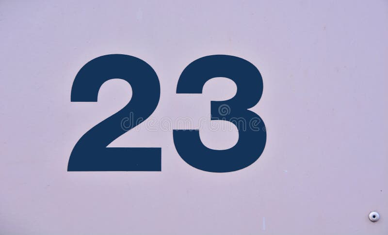 Dark Coloured Digits on Grey Ground, Showing the Number Twenty Three ...