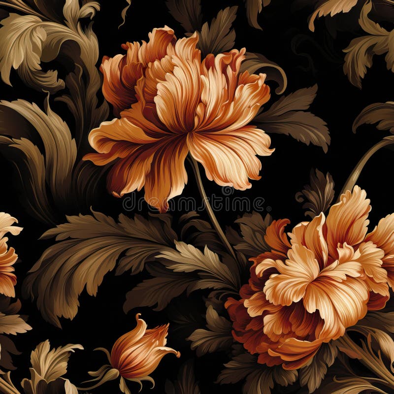 Dark Coloured Textile Seamless Pattern AI Generated Stock Illustration ...