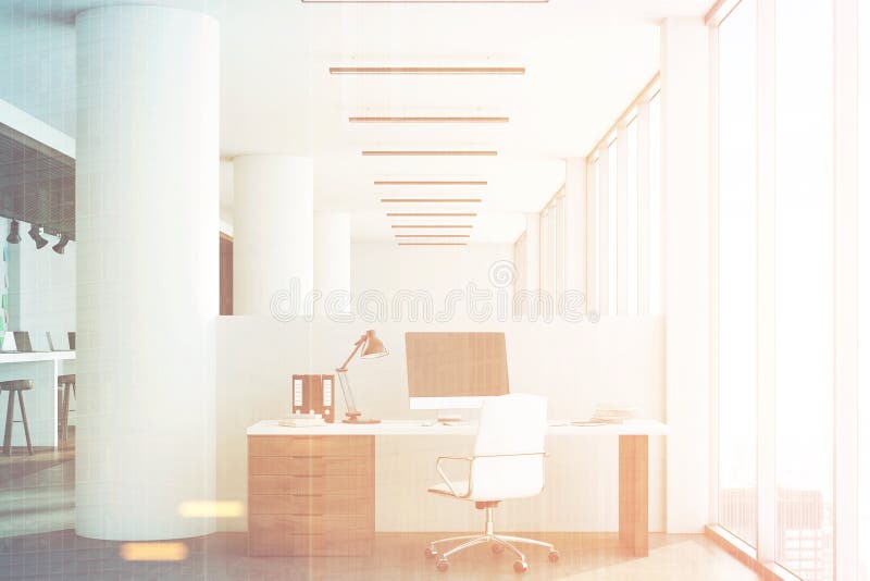 Dark Column Office, Front, Toned Stock Illustration - Illustration of ...