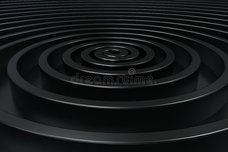 Dark Concentric Spiral on Black Background Stock Illustration ...