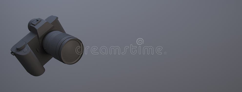 Dark Conceptual Photo Camera on a Gradient Backdrop. Stock Illustration ...