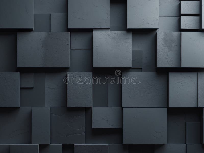 Dark Concrete Cubes. a Textured Abstract Background with Depth and ...