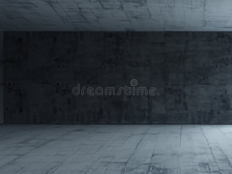 Dark Concrete Room Interior Design and Concrete Stock Illustration ...