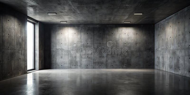 Dark Concrete Interior, Plaster Black Background Stock Illustration ...