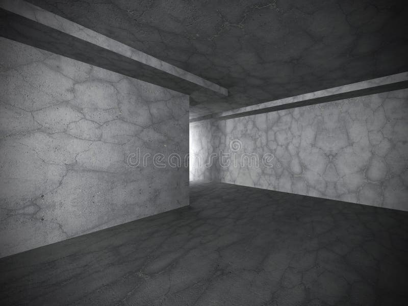 Dark Concrete Room Interior Background Stock Illustration ...