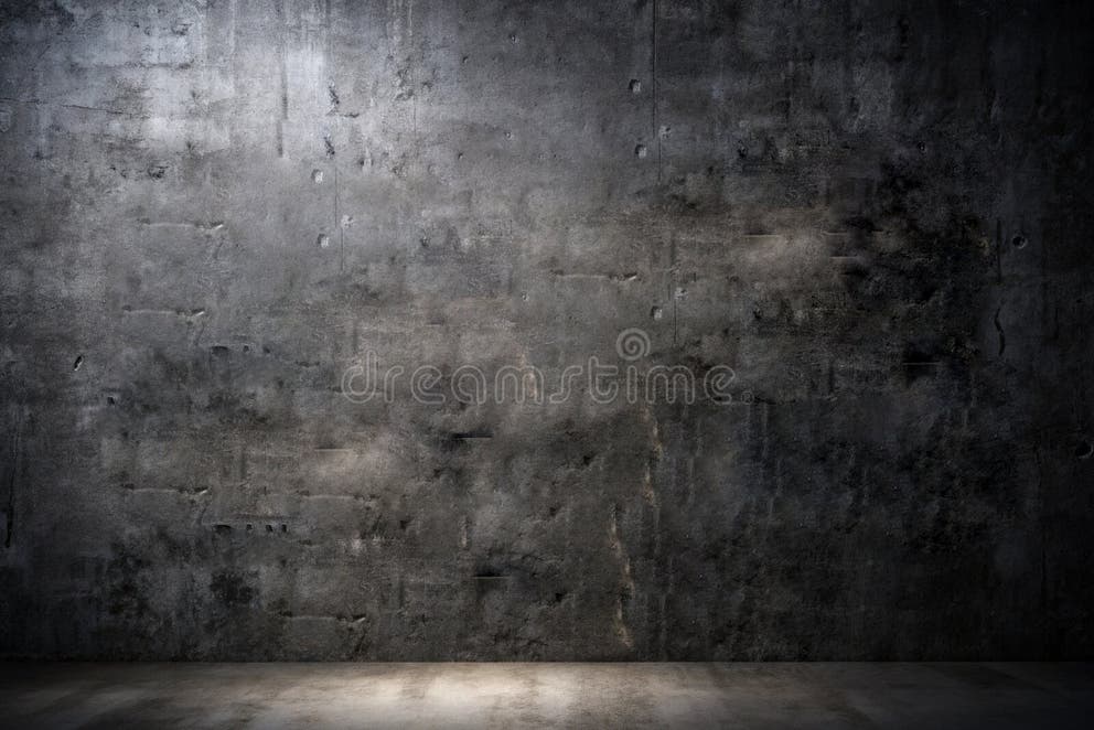 Dark Concrete Wall Background with Textured Edges for Design Projects ...