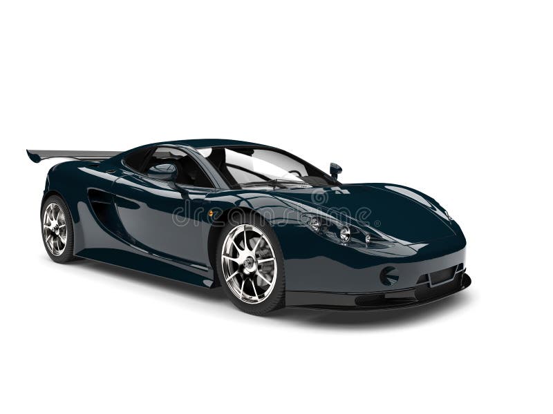Dark Coral Blue Modern Fast Super Car - Front View Stock Illustration ...