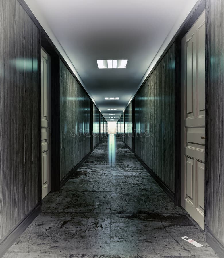 Dark corridor stock illustration. Illustration of lamp - 24018156