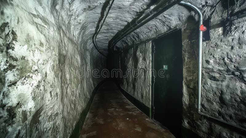 Dark Corridor Leading To a Nuclear Bunker Command Room Stock Photo ...