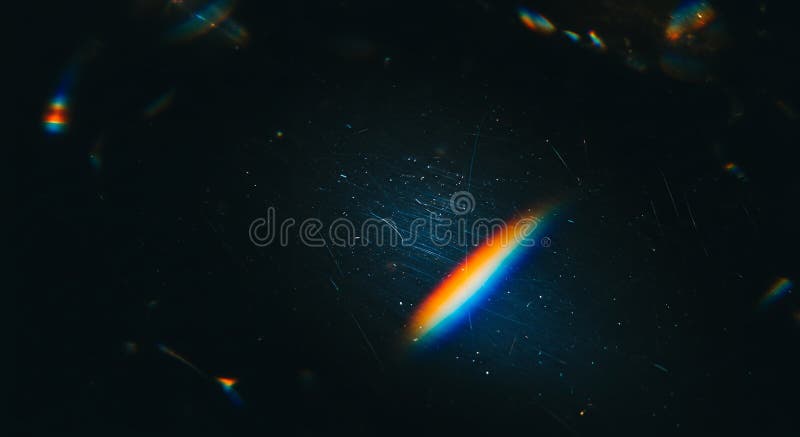 Dark Cosmic Abstract: Rainbow Light Leaks & Scratched Texture ...