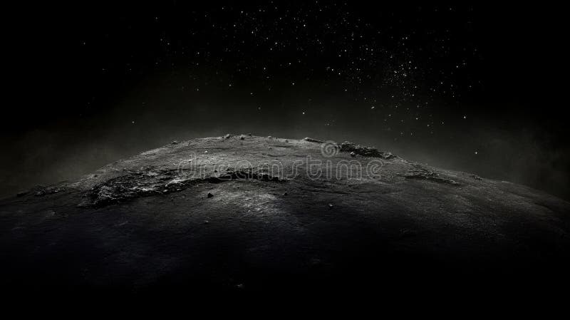 Dark Cosmic Landscape with Glowing Stars Stock Illustration ...