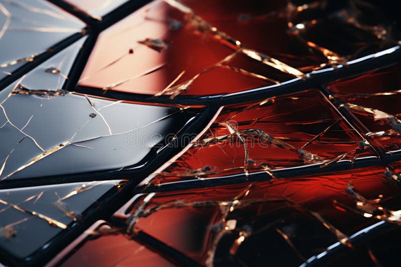 Dark Cracked Mirror 3d Abstract Background Texture with Reflections and ...