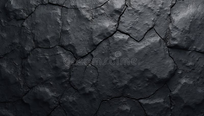 Dark Cracked Stone Texture Illustration. Burnt Wood Abstract Surface ...