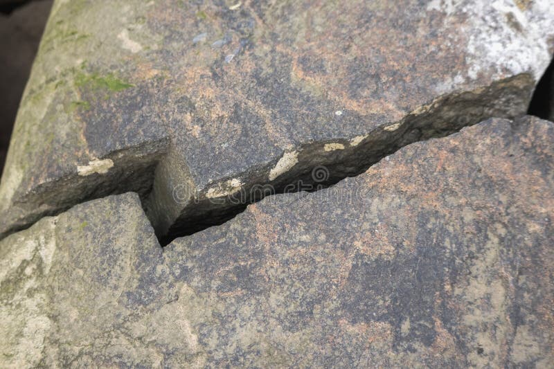 .Dark Cracked Stone in Zig Zag Shape Stock Image - Image of broken, granite: 352656197