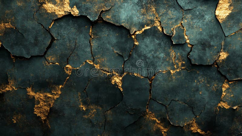 Dark Cracked Surface with Gold Accents Stock Illustration ...