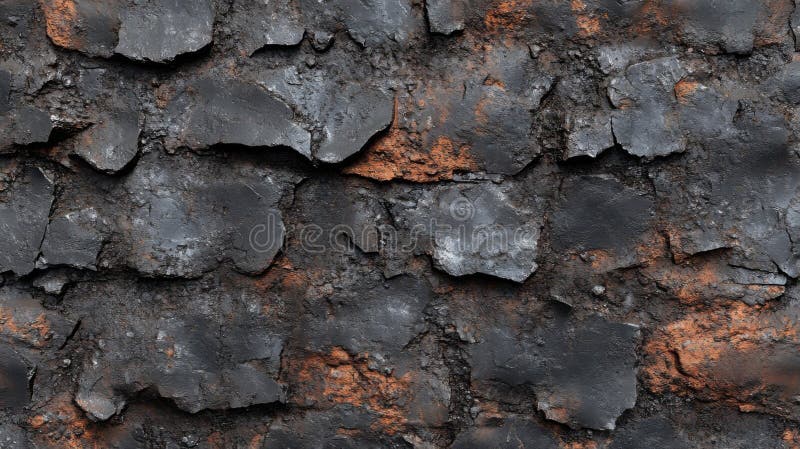 Dark Cracked Surface with Rust Accents Stock Illustration ...