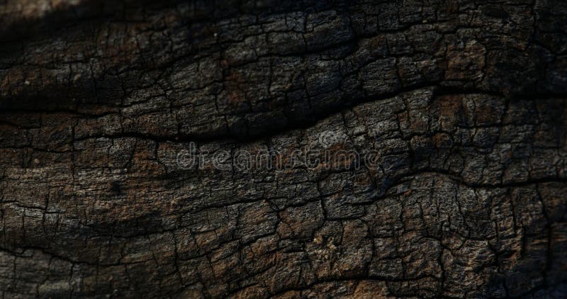Dark Cracked Tree Bark with Shadows and Texture Stock Photo - Image of ...