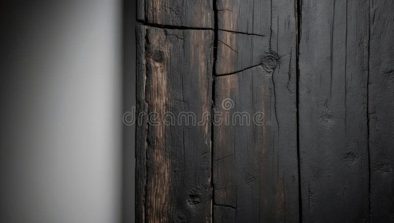Dark Cracked Wooden Texture Background Rustic Burnt Wood Plank Surface ...