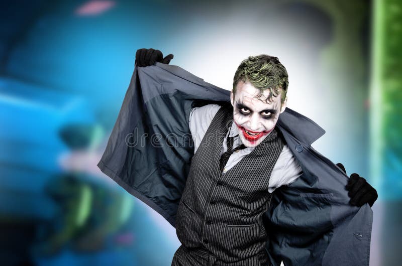 Dark creepy joker face stock image. Image of phobia, psychotic - 57785165