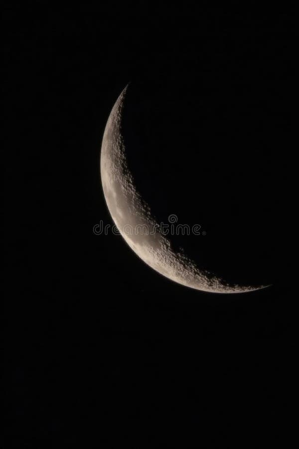 Dark Crescent Moon Silhouette Against Black Backdrop, Moon, Black ...
