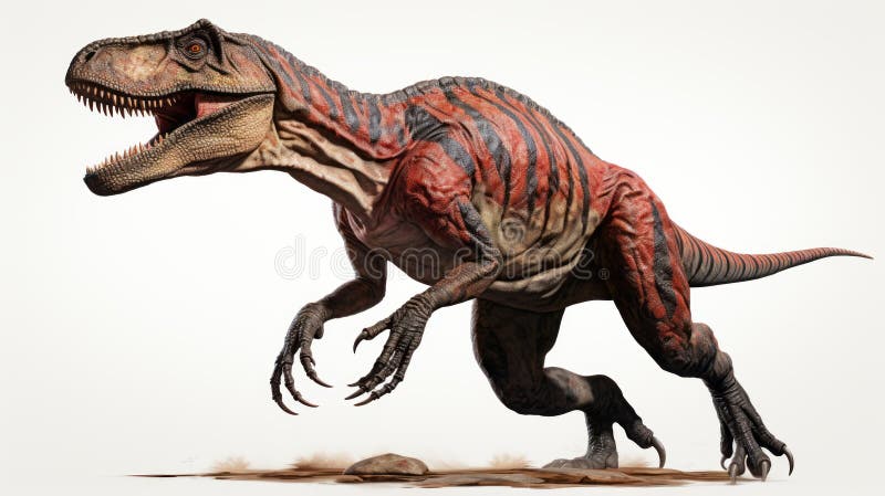 Dark Crimson and Bronze 3d Rendering of Running T-rex Stock ...
