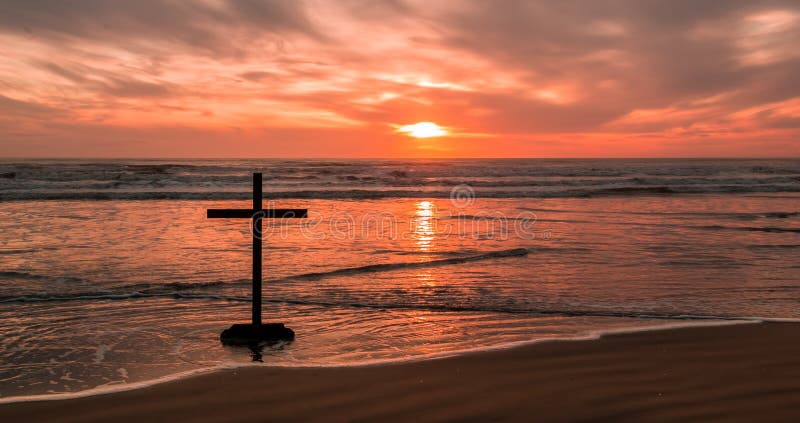 Dark Cross Beach stock image. Image of sunset, sundown - 57303707