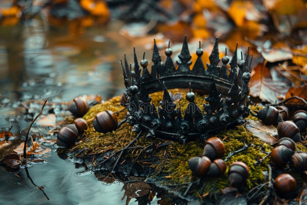 Dark Crown in Autumn Forest Stock Illustration - Illustration of ...