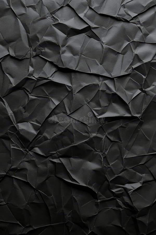 Dark Crumpled Paper Background, Black Abstract Paper Texture with ...
