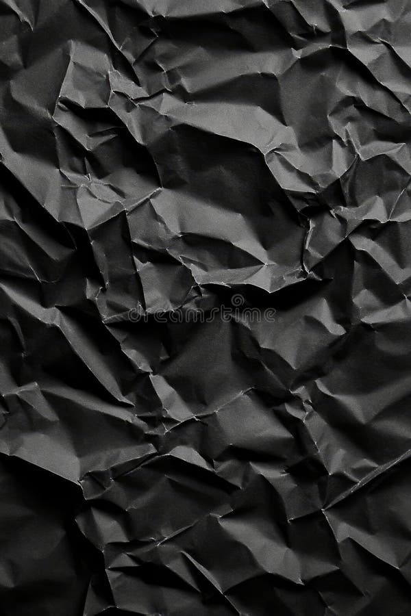 Dark Crumpled Paper Texture Background, Abstract Black Wrinkled Paper ...