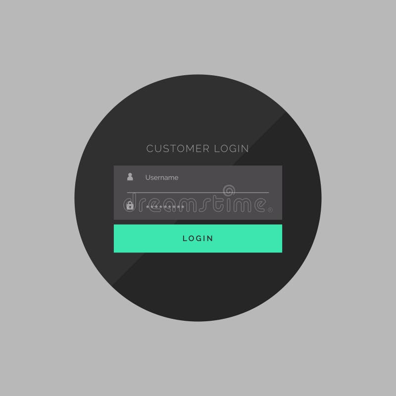 Dark Customer Login Form in Simple Style Stock Vector - Illustration of ... Dark Customer Login Form in Simple Style Stock Vector - Illustration of ...