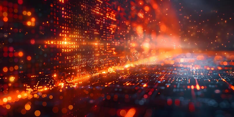 Dark Cyber Tech Abstract Digital Background with Data Coding and ...