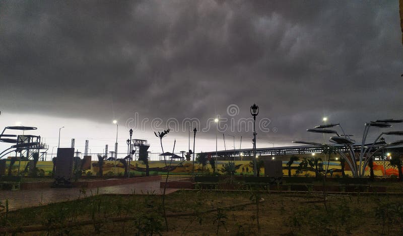 Dark cyclonic clouds stock photo. Image of night, storm - 231484412