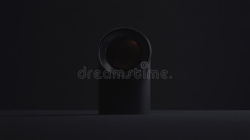 Dark Cylindrical Object with Intricate Metal Texture Stock Illustration ...