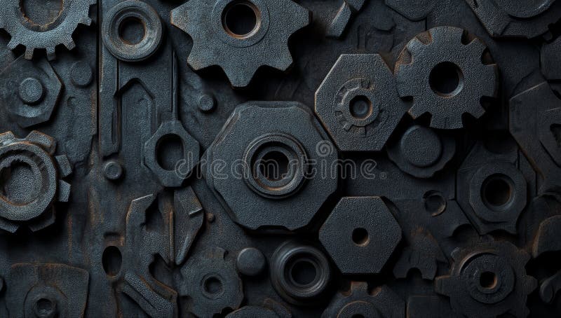 A Dark 3D Hexagon Background Design is Formed by Combining Abstract ...