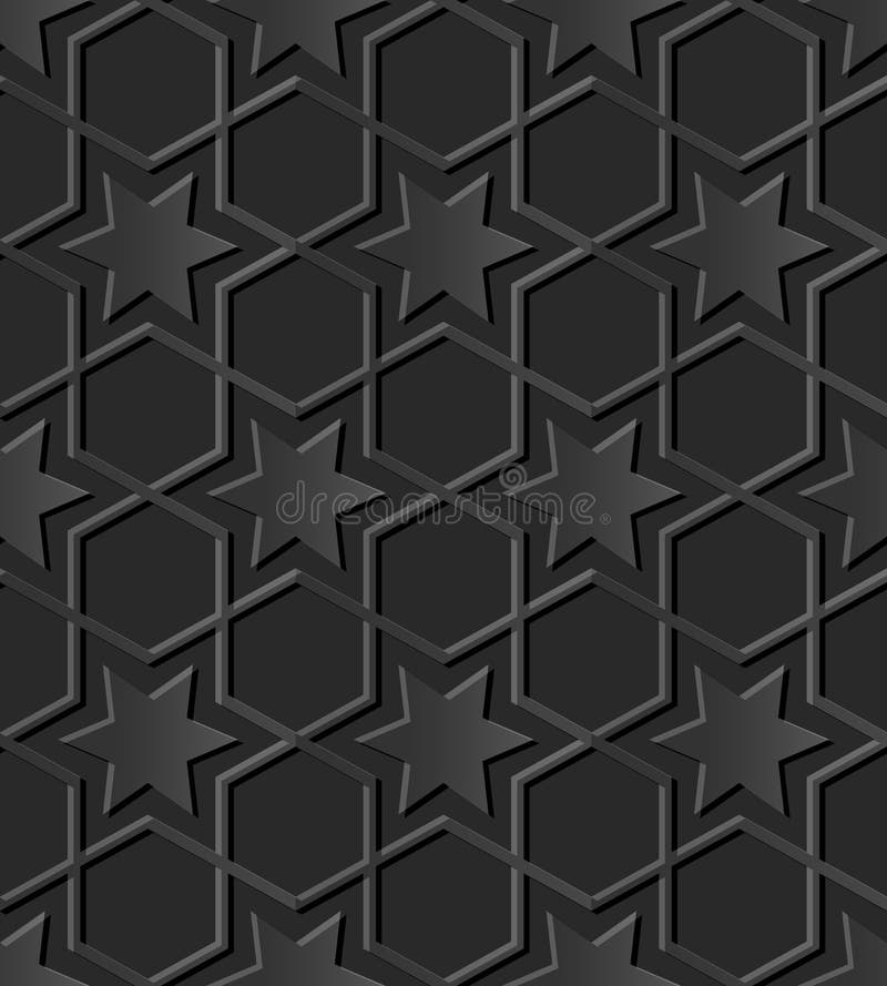 Dark 3D Paper Art 577 Polygon Cross Star Frame Stock Vector ...
