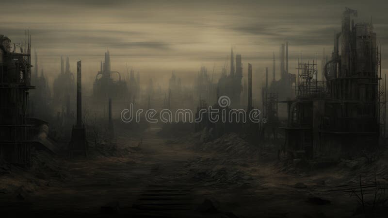Dark days in a dystopia stock illustration. Illustration of days ...