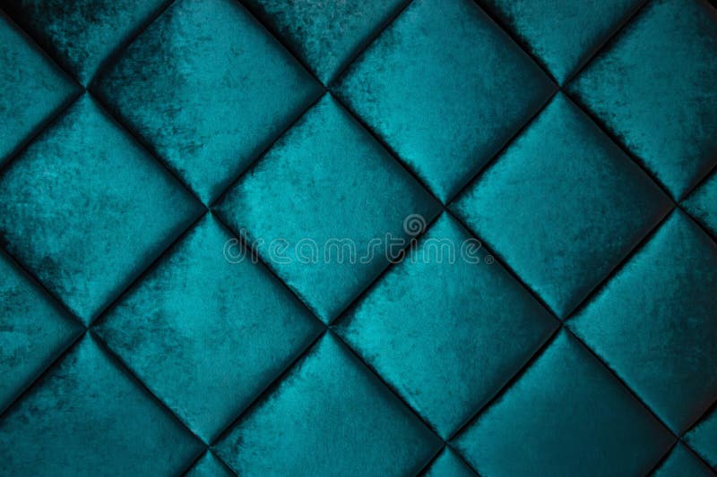Dark Deep Green Color Velour Textile Square Shape Upholstered Wall ...