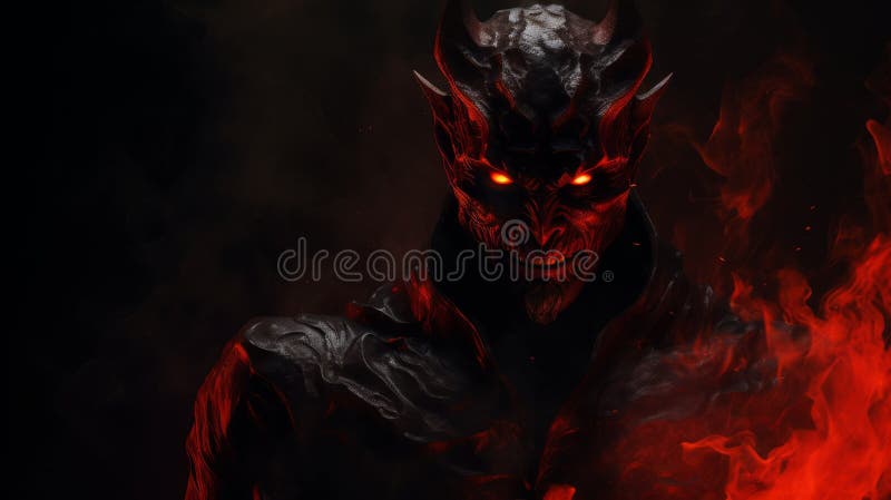 Fiery Demonic Character on Black Background - Inspired by Andrzej Sykut ...