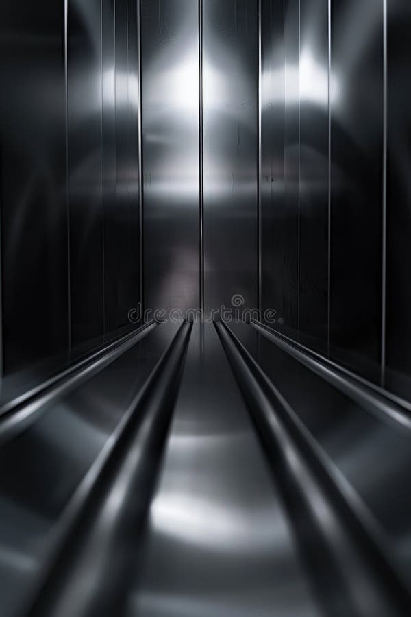 Empty metal elevator stock image. Image of entrance - 376048559