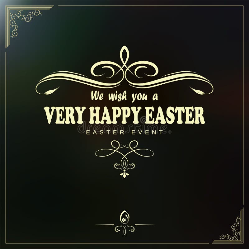 Dark Design with Happy Easter Text, Postcard Stock Vector ...