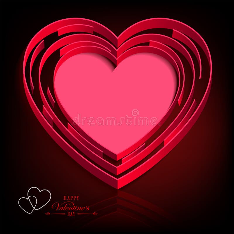 Dark Design with a Red Heart Stock Vector - Illustration of postcard ...