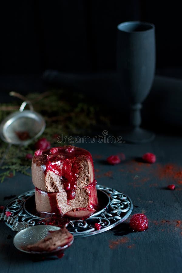 Dark dessert stock image. Image of cake, gothic, food - 50263851