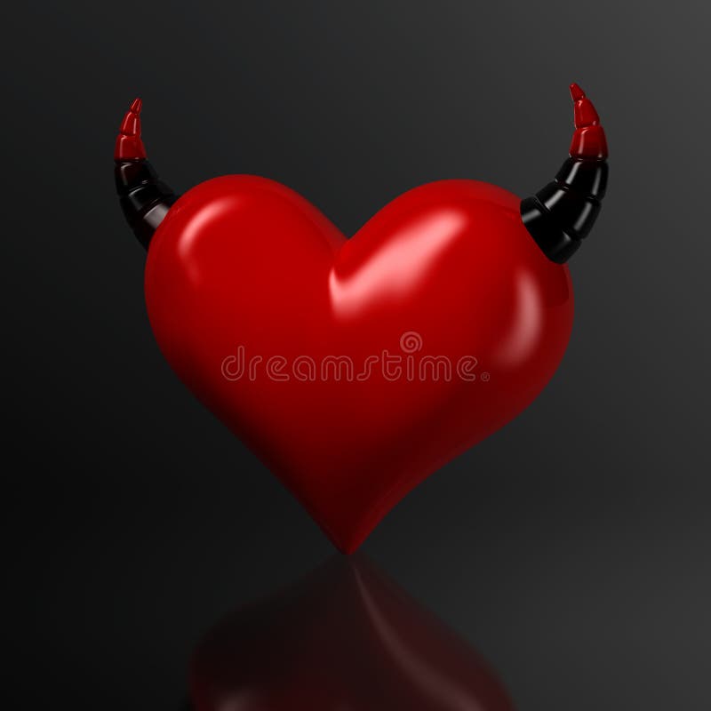 Dark devil heart stock illustration. Illustration of satan - 10178034