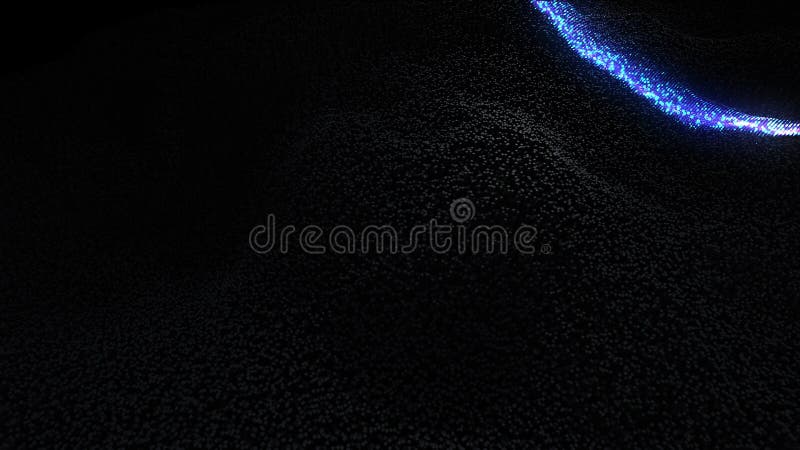 Dark Digital Particle Wave Field Abstract Background Stock Footage ...