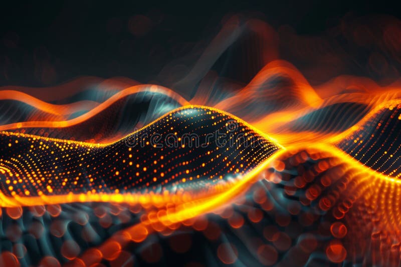 Dark Digital Background, Tech Waves Pattern, Digital Data Banner, Audio ...