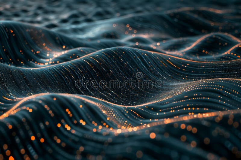 Dark Digital Background, Tech Waves Pattern, Digital Data Banner, Audio ...