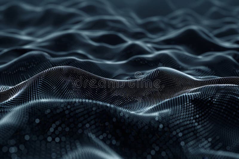 Dark Digital Background, Tech Waves Pattern, Digital Data Banner, Audio ...