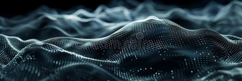 Dark Digital Background, Tech Waves Pattern, Digital Data Banner, Audio ...